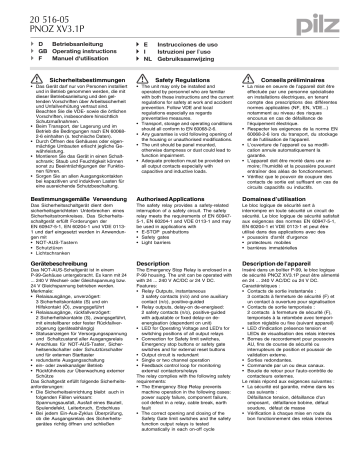 PILZ PNOZ XV3.1P Mode d'emploi | Manualzz