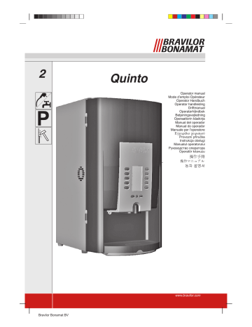 BRAVILOR BONAMAT Quinto Operator's Manual | Manualzz
