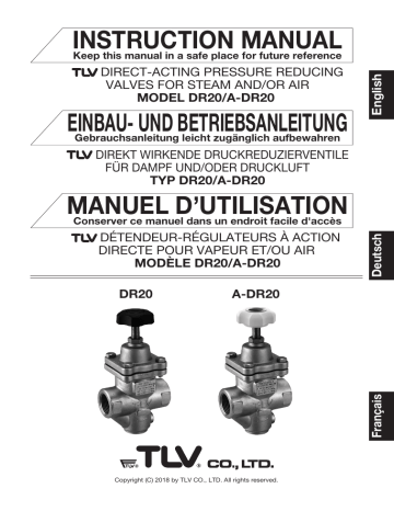 TLV DR20 Instruction Manual | Manualzz