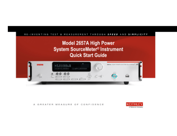 Keithley 2657A Quick Start Manual | Manualzz