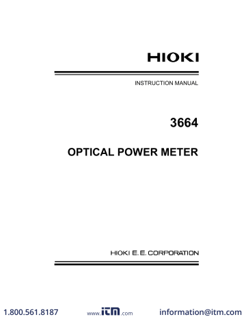 Hioki 3664 Instruction Manual | Manualzz
