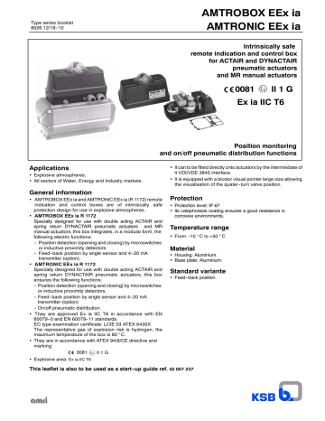 KSB AMTRONIC EEx ia General Information Manual | Manualzz
