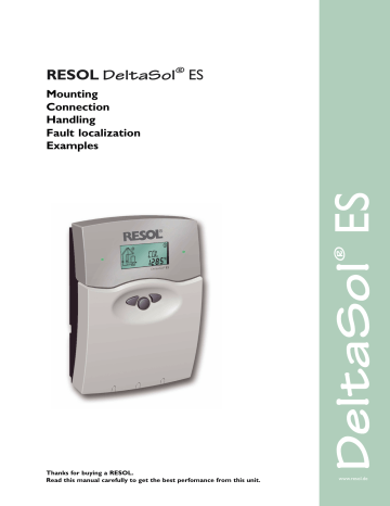 Resol DeltaSol ES Manual | Manualzz