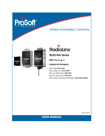 ProSoft Technology RadioLinx RLX2-IHA User Manual | Manualzz
