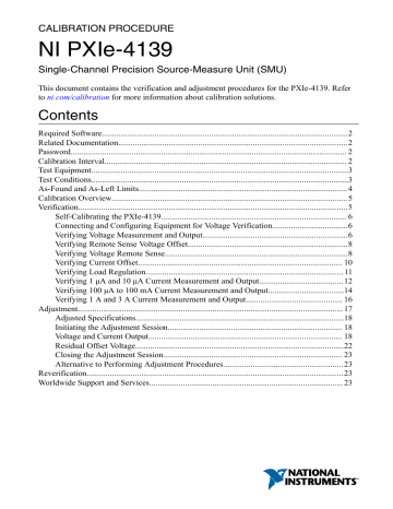 National Instruments NI PXIe-4139 Calibration Procedure | Manualzz