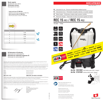 Birchmeier REC 15 PC1 Mode d'emploi | Manualzz