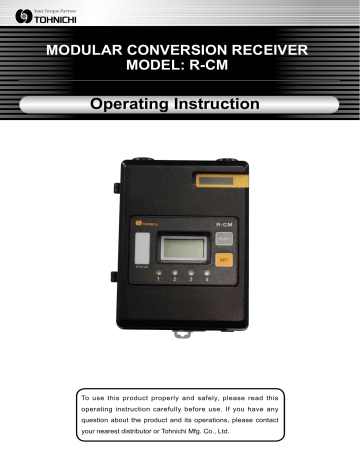 Tohnichi R-CM Operating | Manualzz