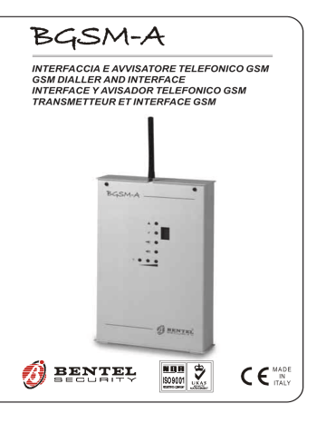 Bentel BGSM-A/230, BGSM-A/12 Manuale utente | Manualzz