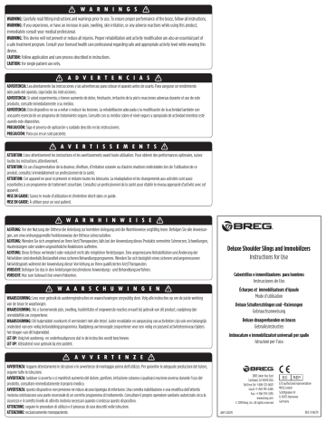 Breg Deluxe Shoulder Slings and Immobilizers Instructions For Use ...