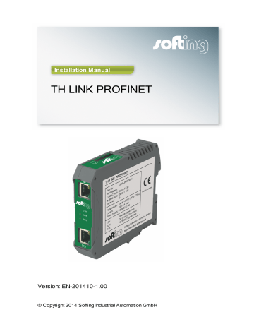 Softing TH LINK PROFINET Installation Manual | Manualzz
