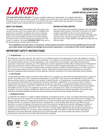 lancer SENSATION 4800 Installation Manual | Manualzz