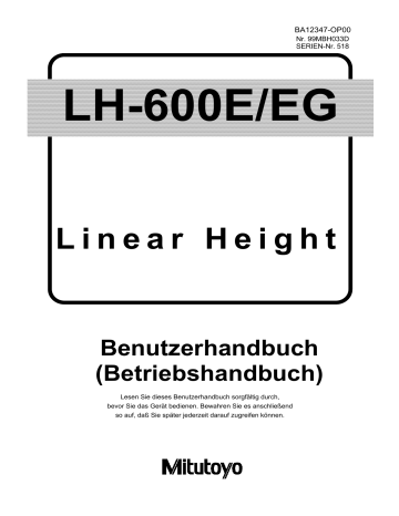 Mitutoyo LH-600E, LH-600EG Benutzerhandbuch | Manualzz