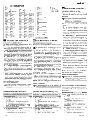 FAAC E721 Installationsanleitung | Manualzz