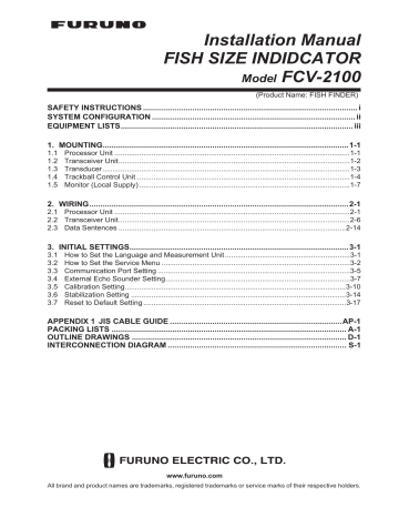 Furuno FCV-2100 Installation Manual | Manualzz