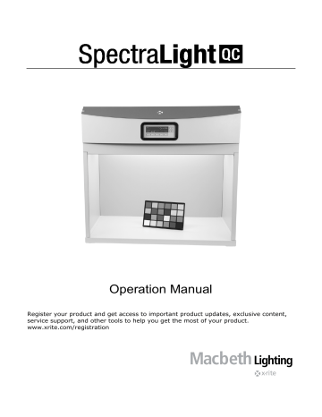 X-Rite Macbeth Lighting SpectraLight QC Operation Manual | Manualzz