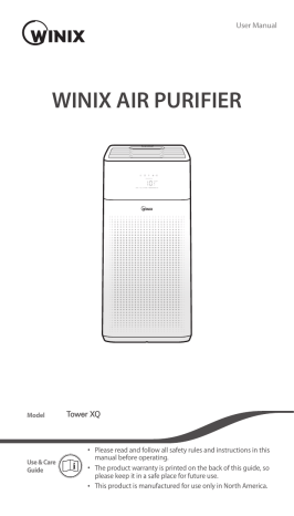 Winix Tower XQ User Manual | Manualzz