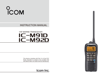 Icom IC-M92D Instruction Manual | Manualzz