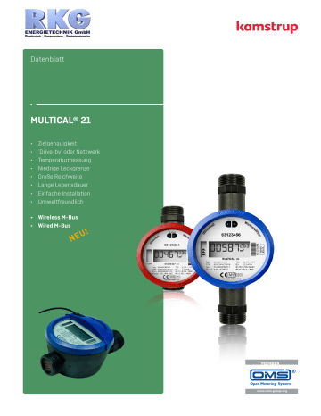 Kamstrup Multical 21 Datenblatt | Manualzz