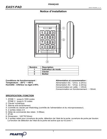 PRASTEL EASY-PAD Installationsanleitung | Manualzz
