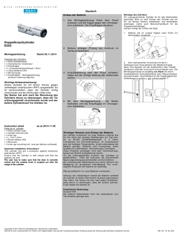 Wilka E204 Montageanleitung | Manualzz