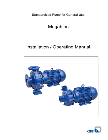 KSB Megabloc Installation & Operating Manual | Manualzz