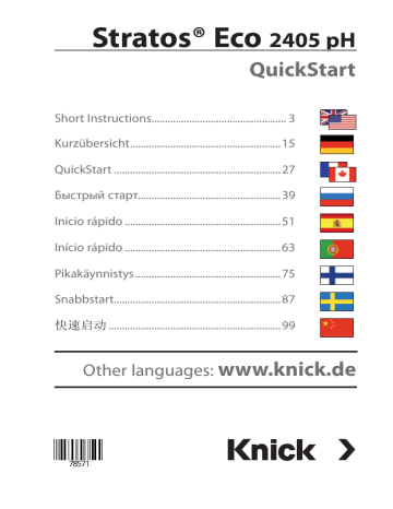 Knick Stratos Eco 2405 pH Kurzübersicht | Manualzz
