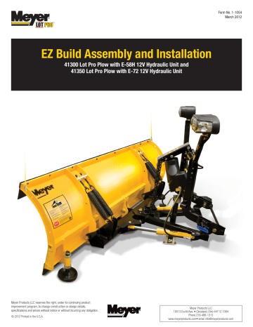 Meyer Lot Pro 41350 Assembly And Installation Manual | Manualzz