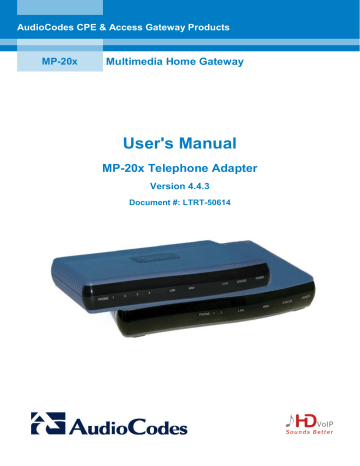 AudioCodes MP-20 Series User Manual | Manualzz