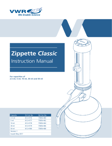 VWR Zippette Classic Instruction Manual | Manualzz