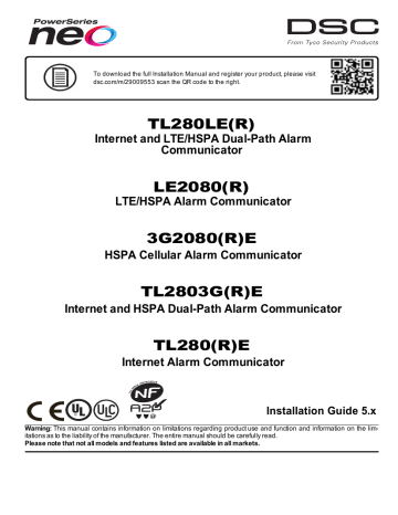 DSC PowerSeries Neo LE2080R Installation Manual | Manualzz