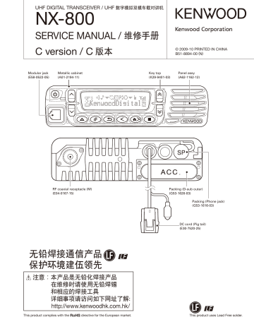 Kenwood NEXEDGE NX-800 series Service Manual | Manualzz