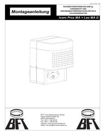 BFT ICARO Prox MA, LEO MA D Montageanleitung | Manualzz