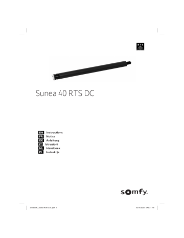 SOMFY Sunea 40 RTS DC Anleitung | Manualzz