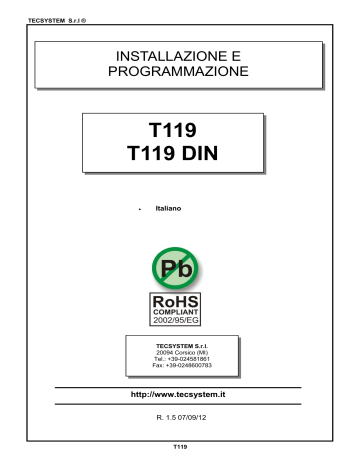 TECSYSTEM T119, T119 DIN Bedienungsanleitung | Manualzz