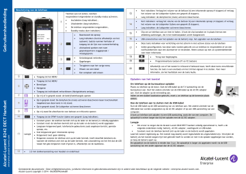 Alcatel-Lucent 8242 DECT Handset de handleiding | Manualzz