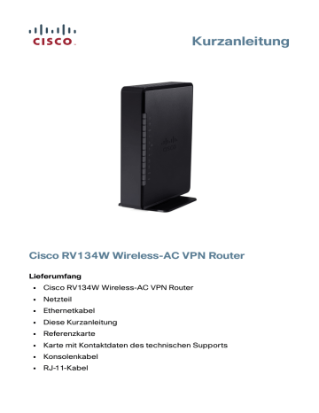 Cisco RV134W Kurzanleitung: Einrichtung & Konfiguration | Manualzz