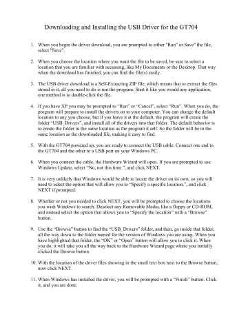 GT704 USB Driver Installation Manual | Manualzz