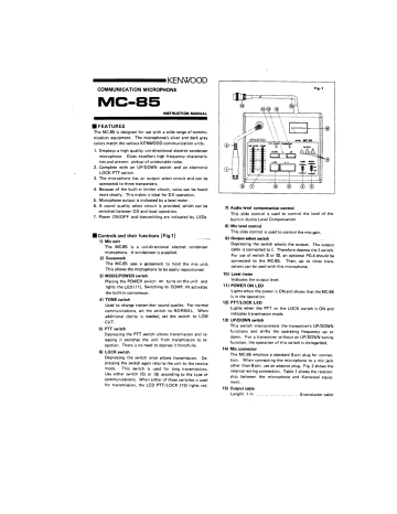 KENWOOD MC-85 Instruction Manual | Manualzz