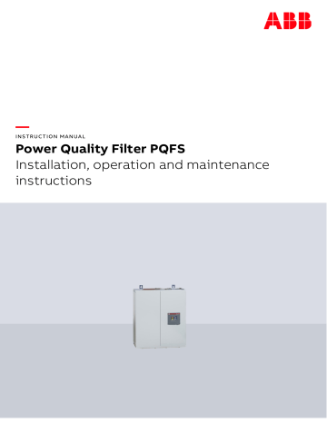 ABB PQFS Installation, Operation And Maintenance Instructions | Manualzz