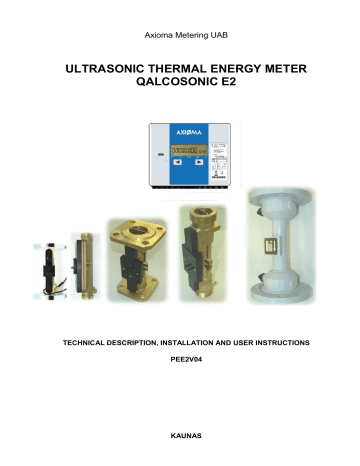 AXIOMA METERING UAB QALCOSONIC E2 Technical Description, Installation ...