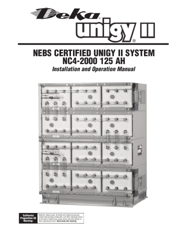Deka Unigy II Installation And Operation Manual | Manualzz