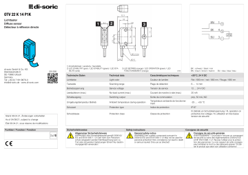 Di-soric OTV 22 K 14 P1K Manual | Manualzz