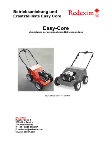 Redexim Easy-Core 108 Betriebsanleitung Und Ersatzteilliste | Manualzz