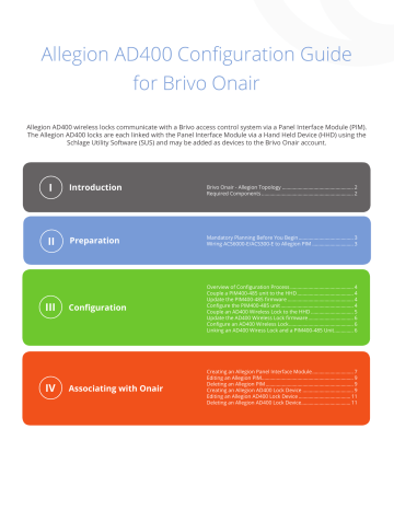 Brivo Allegion AD400 Configuration Manual | Manualzz