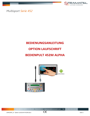 Stramatel Multisport Serie 452 Bedienungsanleitung | Manualzz