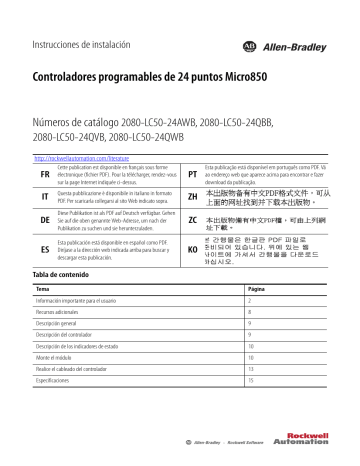 Allen-Bradley Micro850 Guía de instalación | Manualzz