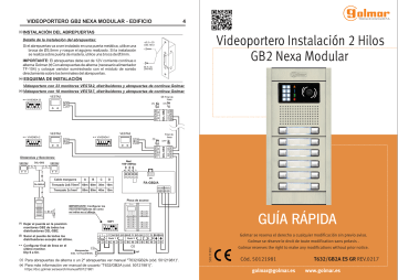 golmar GB2 Nexa Modular, GB2A, T632 Quick Manual | Manualzz
