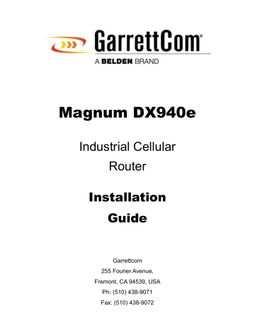 Belden GarrettCom Magnum DX940e Installation Manual | Manualzz