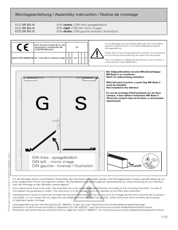 ECO Schulte SR BG III Assembly Instruction Manual | Manualzz