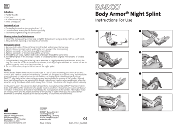 Darco Body Armor Night Splint Instructions For Use | Manualzz